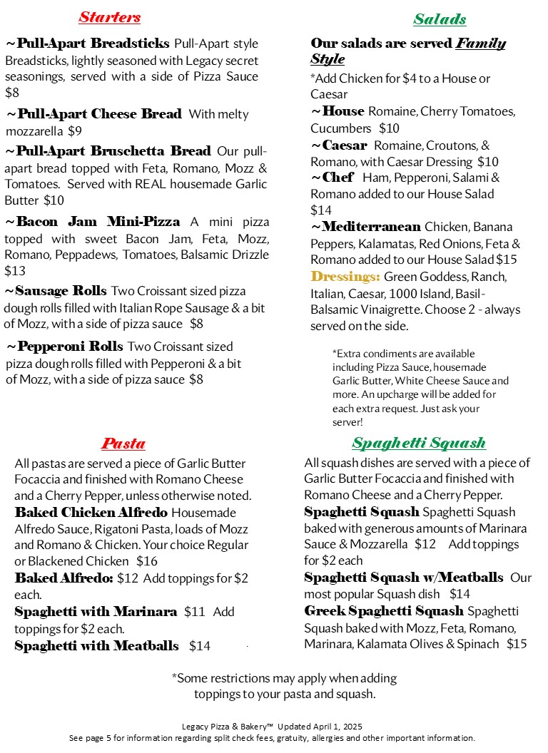 Legacy Pizza & Bakery