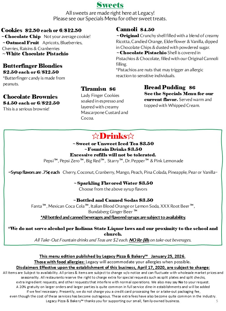 Legacy Pizza & Bakery